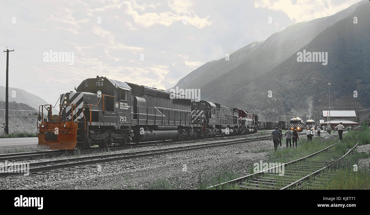 BCRAIL 753 715 at, Lillooet, BC on September 13, 1987 (22766652245 Stock Photo - Alamy
