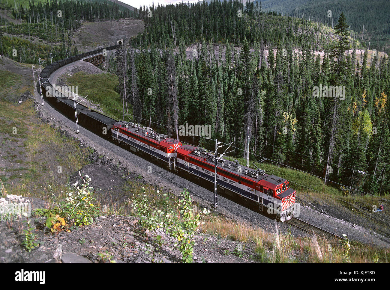 BCRAIL Coal Unit Train, Wolverine Tunnel, BC on September 18, 1987 ...