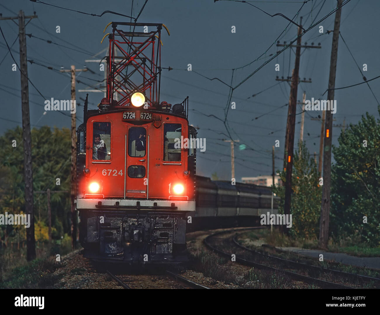This image shows the CN 6724 locomotive in Monkland, Quebec, on October ...