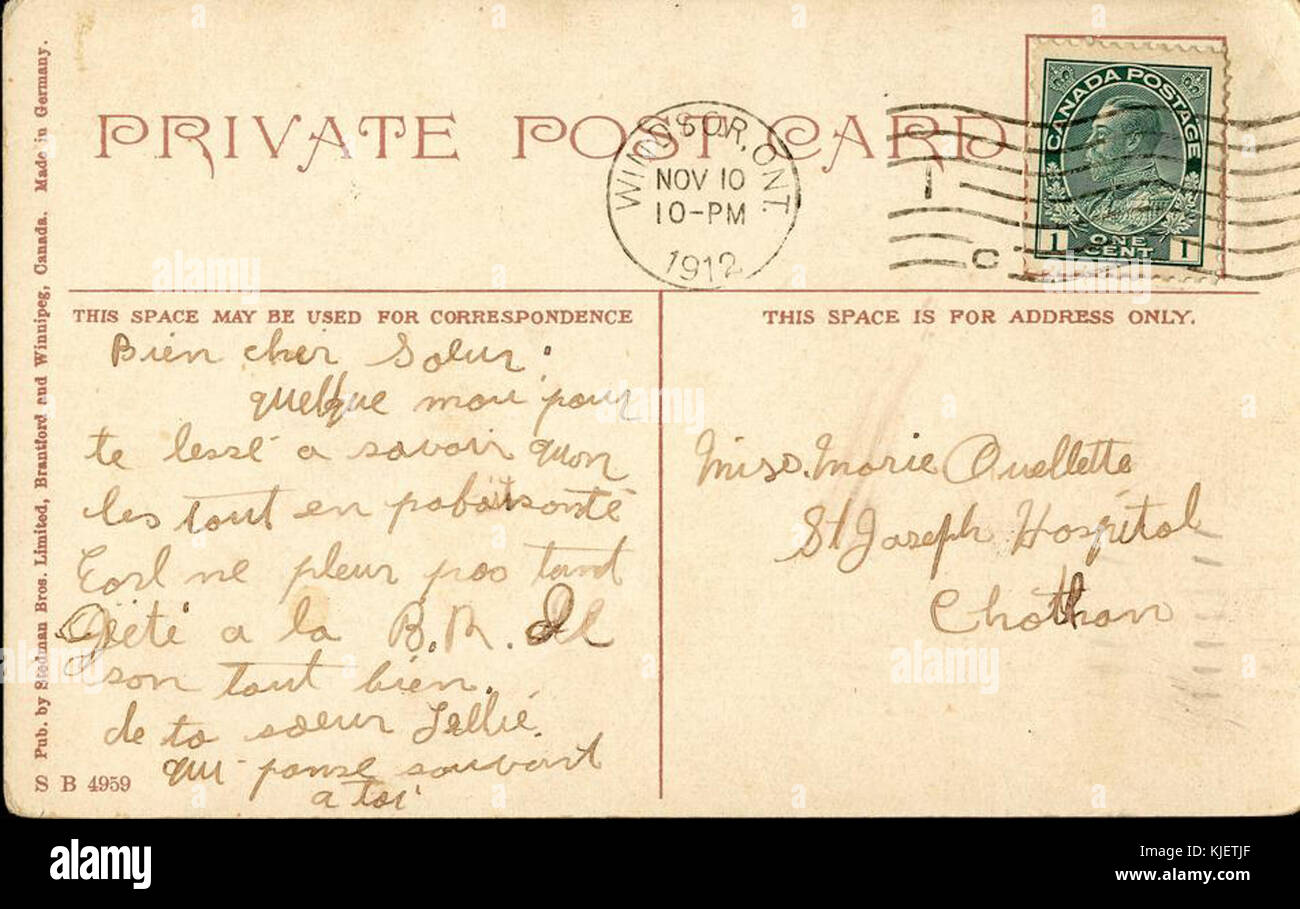 Reverse side of postcard hi-res stock photography and images - Alamy