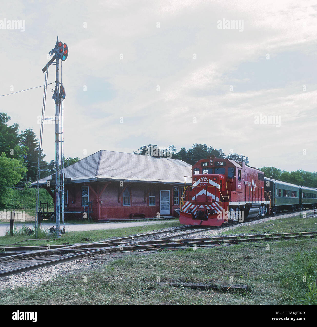 A photograph of Vermont Railway 201, taken in Center Rutland, Vermont ...