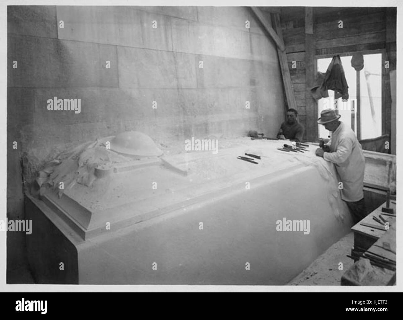 Vimy Memorial carving stone sarcophagus Stock Photo - Alamy