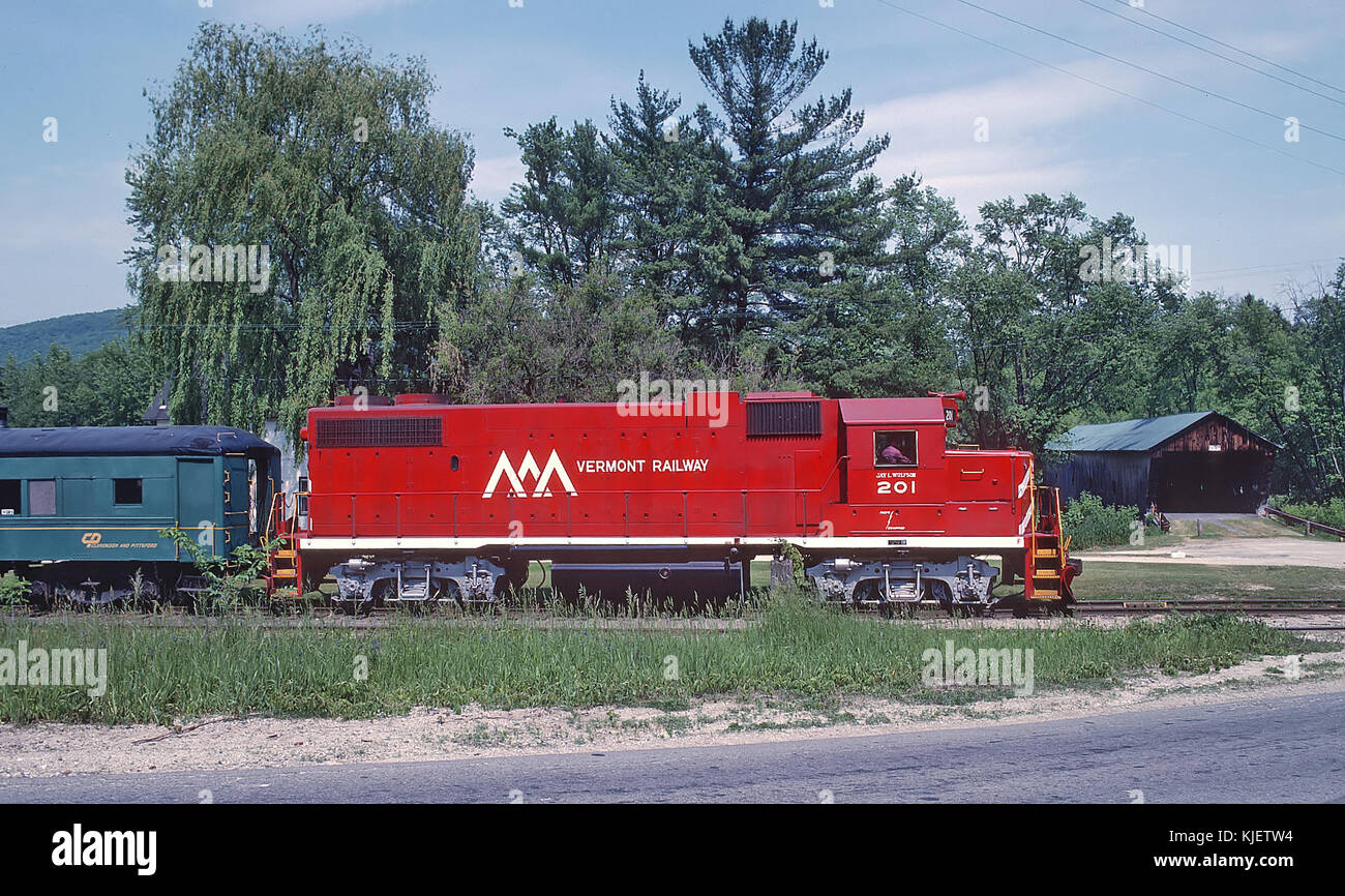 Vermont Railway 201 Rutland, VT on June 12, 1988 04 (22960301805 Stock ...