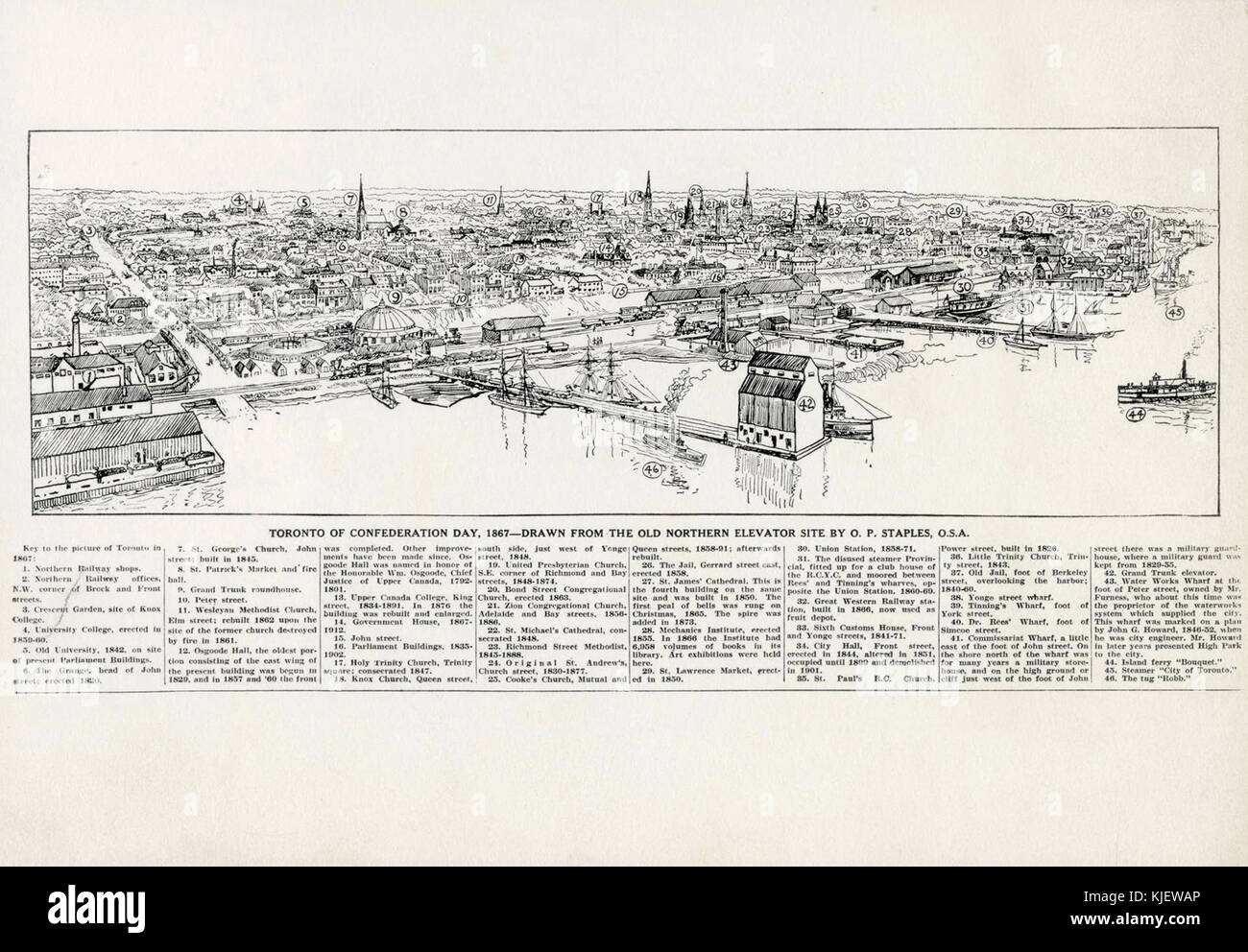 Toronto 1867 harbour view Stock Photo - Alamy