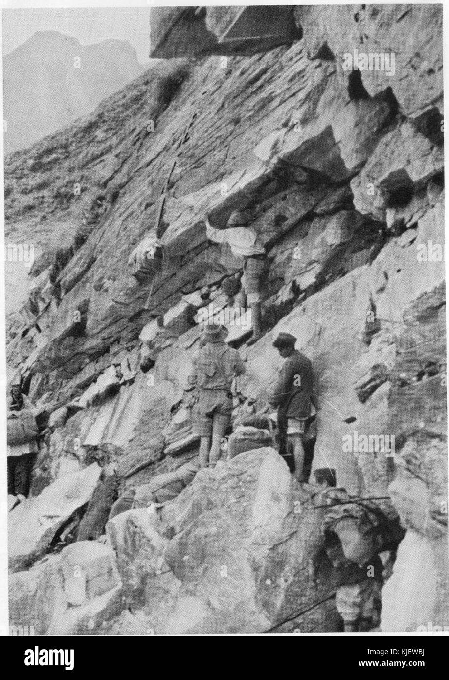 Team climbing Black and White Stock Photos & Images - Alamy