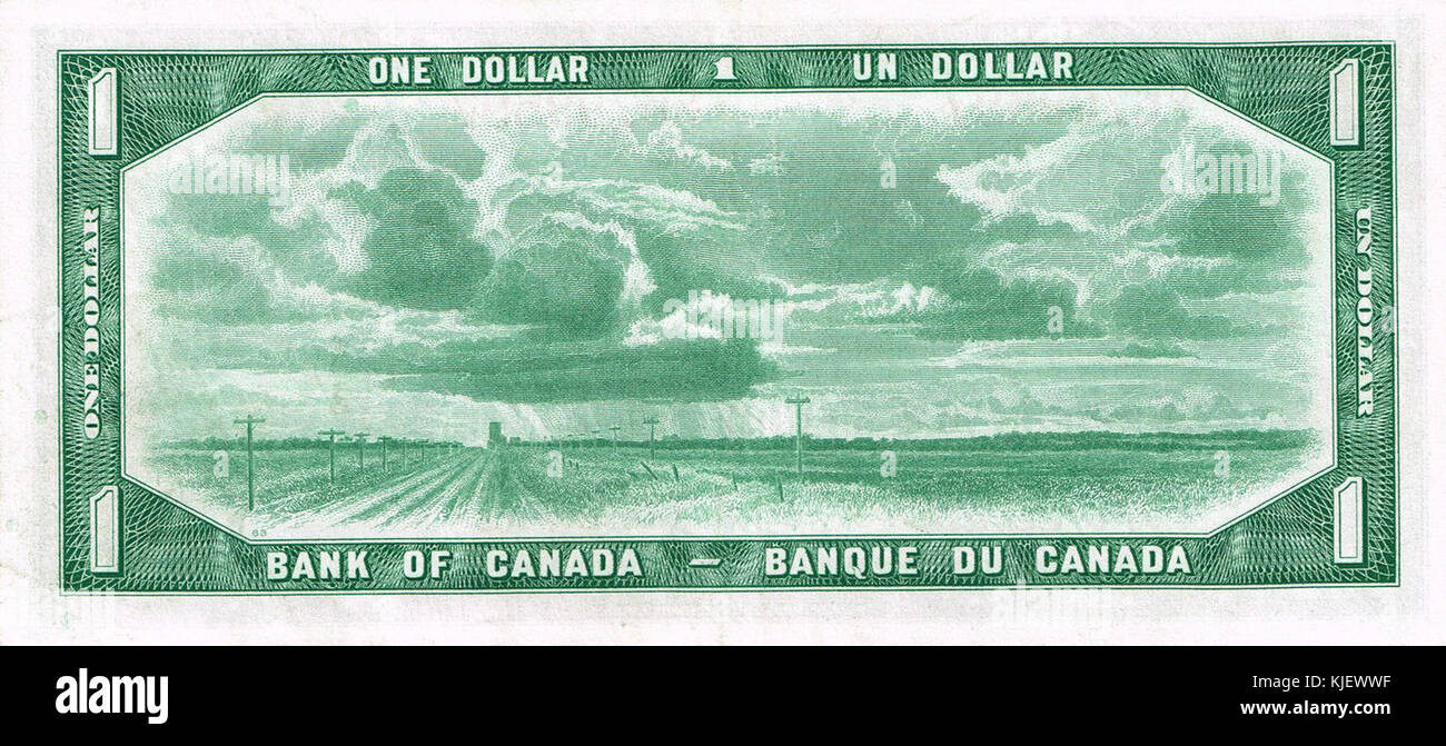 Canada dollar 1954 back Stock Photo - Alamy
