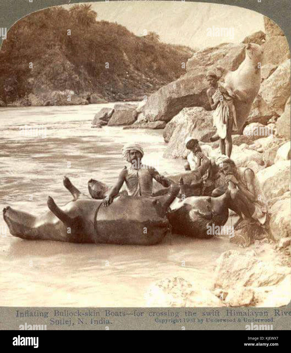 Inflating bullock skin boats hi-res stock photography and images - Alamy