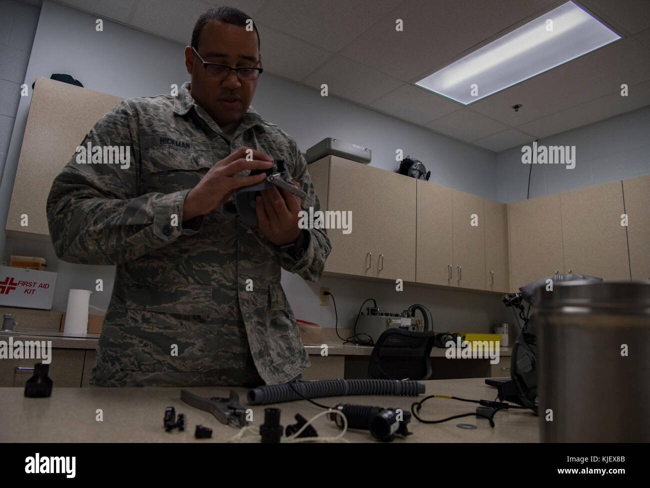 U.S. Air Force Tech. Sgt. Michael Hickman, an Aircrew Flight Equipment ...