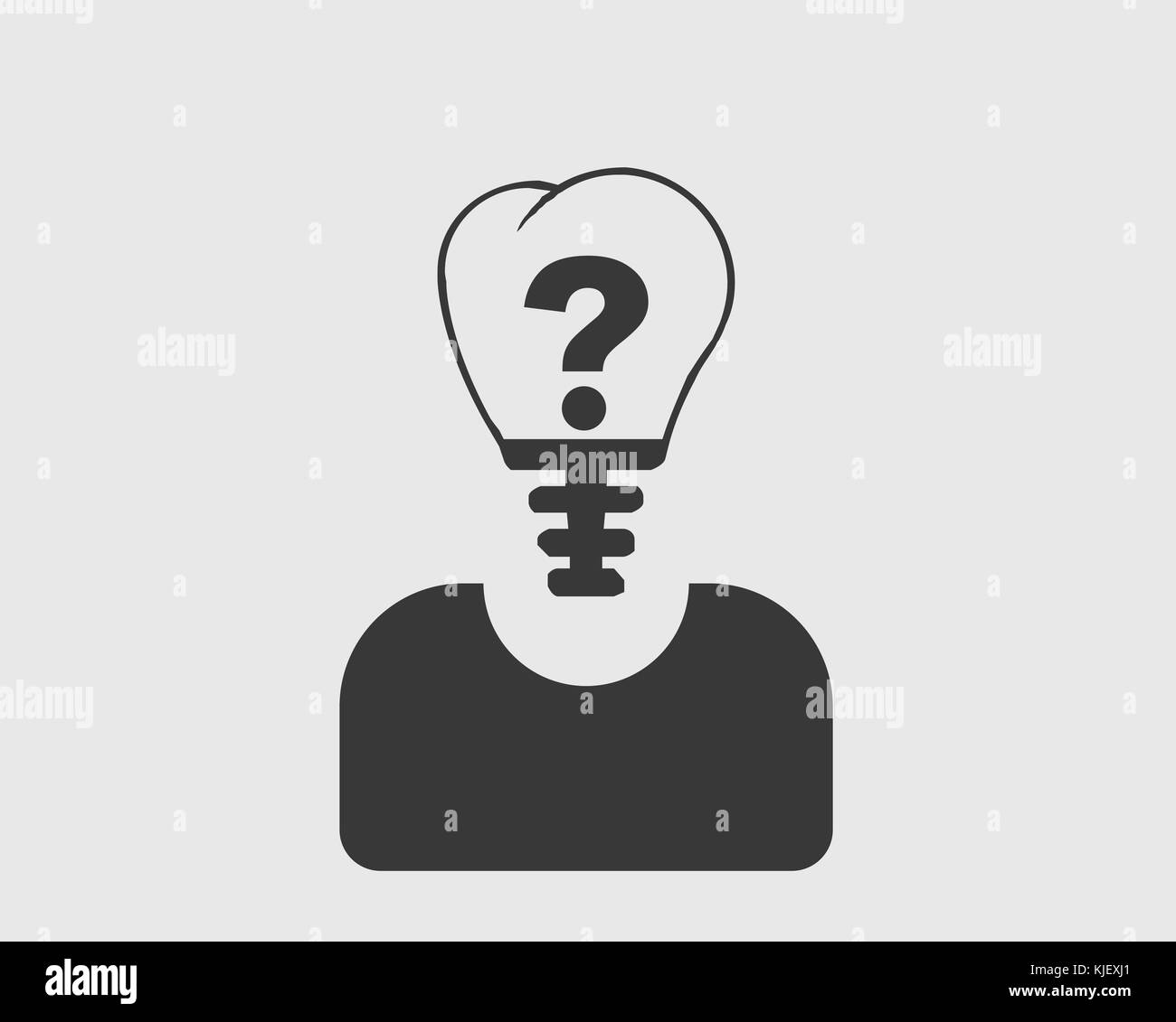 Question Mark In Bulb Headed person Icon Stock Vector Image & Art - Alamy