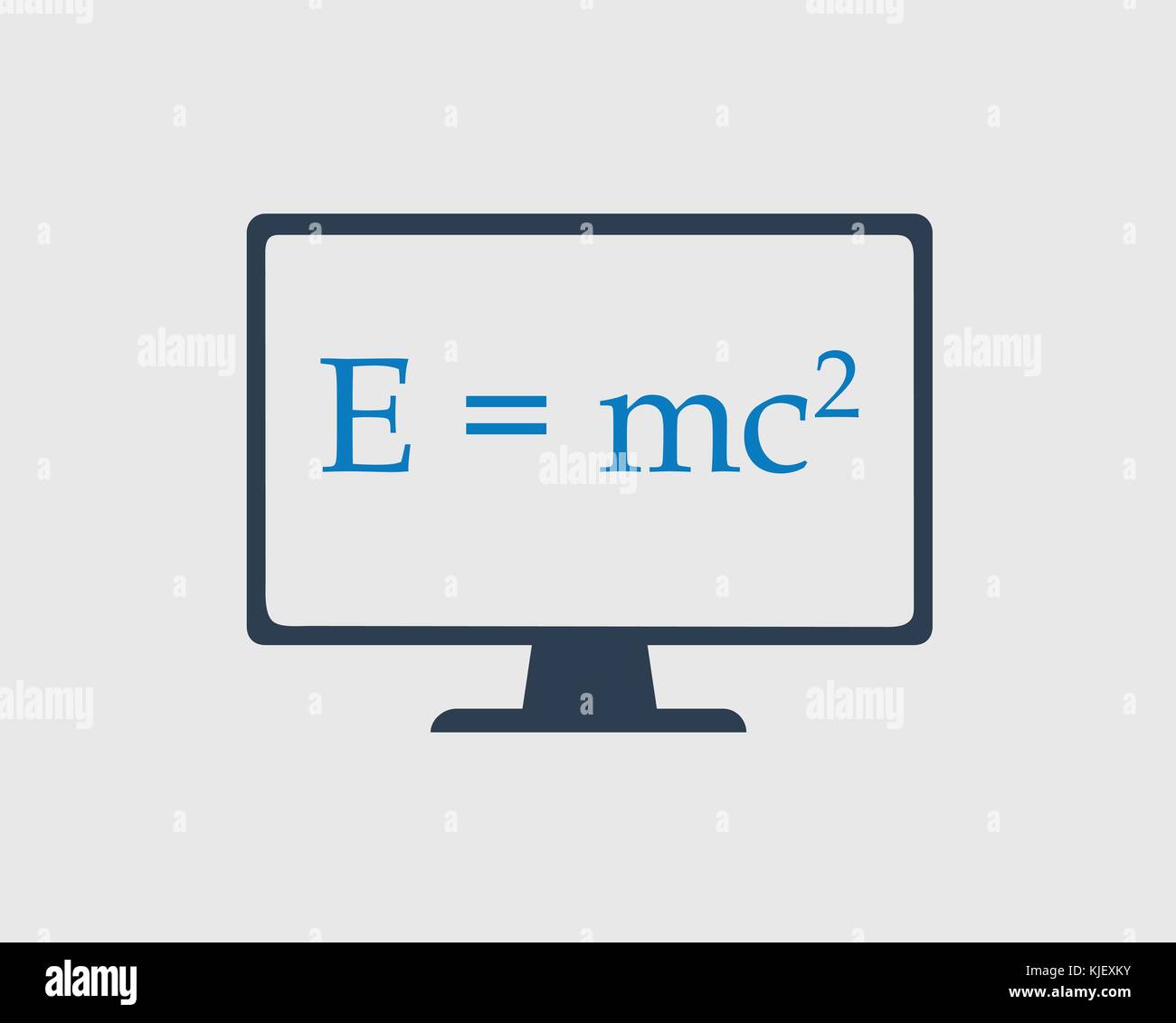 Physics Icon. E=mc square equation on computer screen Stock Vector ...