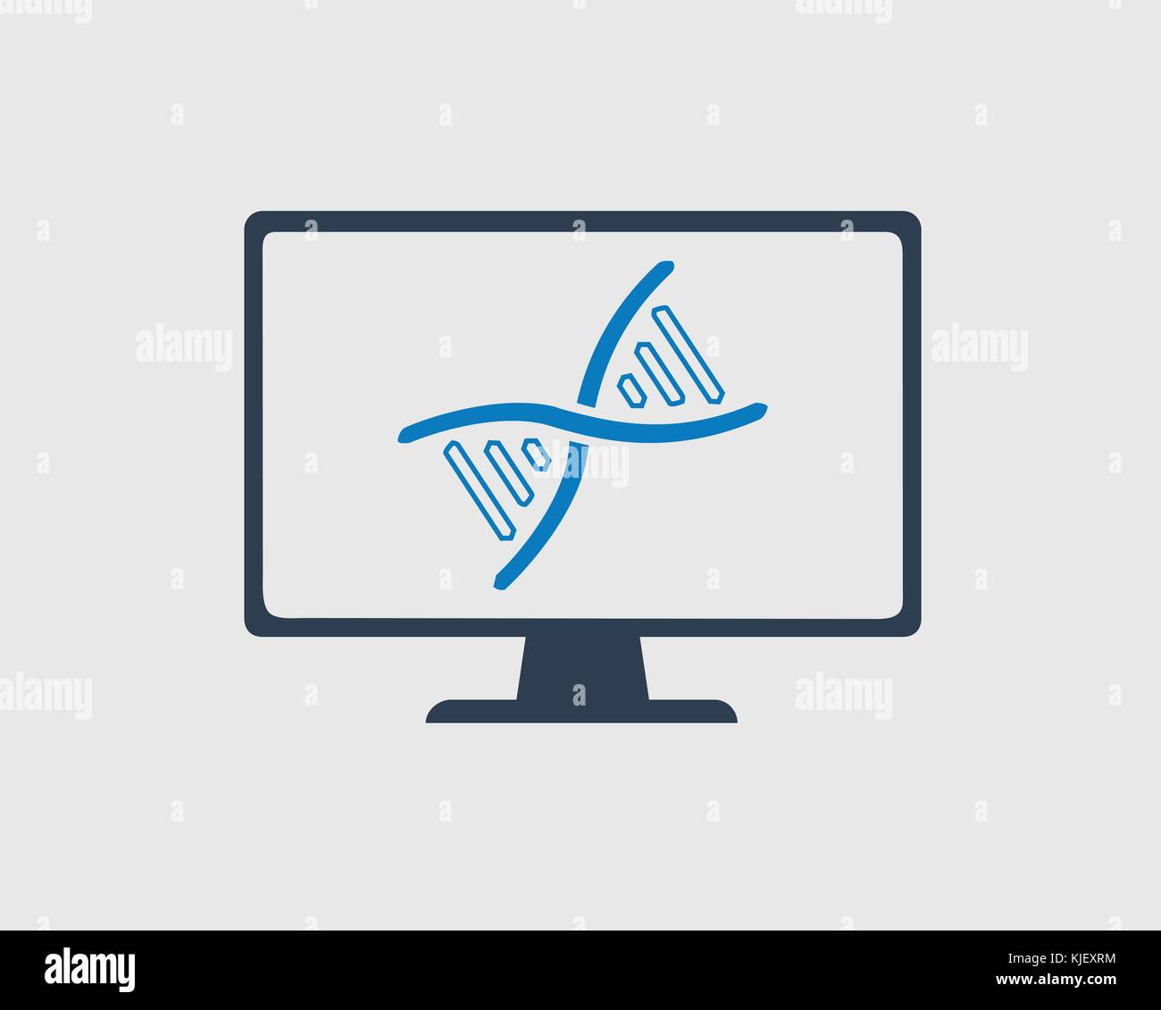 Genetic Engineering Icon. DNA on Computer Screen Stock Vector Image ...