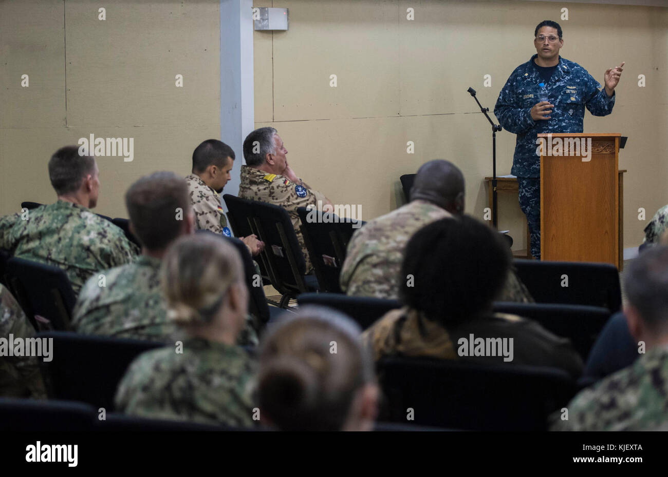 U.S. Navy Lt. Cmdr. Stephen Fischer, a preventative medicine physician ...
