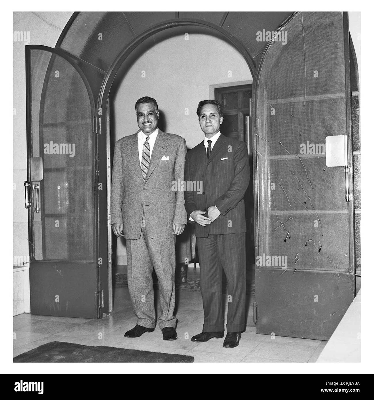 This photograph from 1959 shows Egyptian President Gamal Abdel Nasser ...