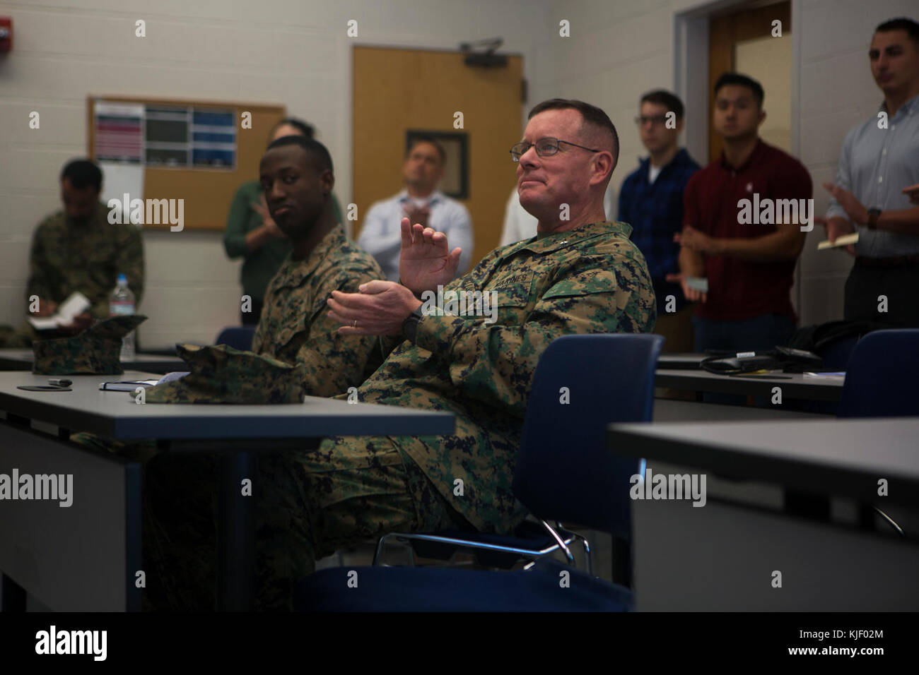 Gen. David W. Maxwell listens as Marines and Sailors, with 2nd Marine ...