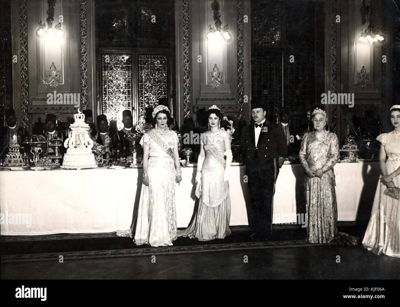 The image captures the marriage of King Farouk and Farida, an important ...