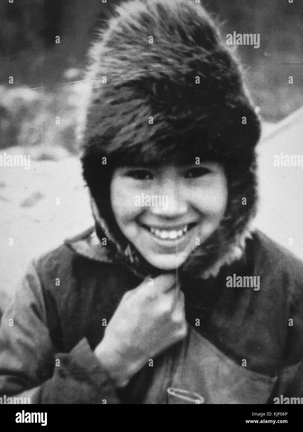 Young woman with hat Kaska Lower Post BC 1945 Stock Photo - Alamy