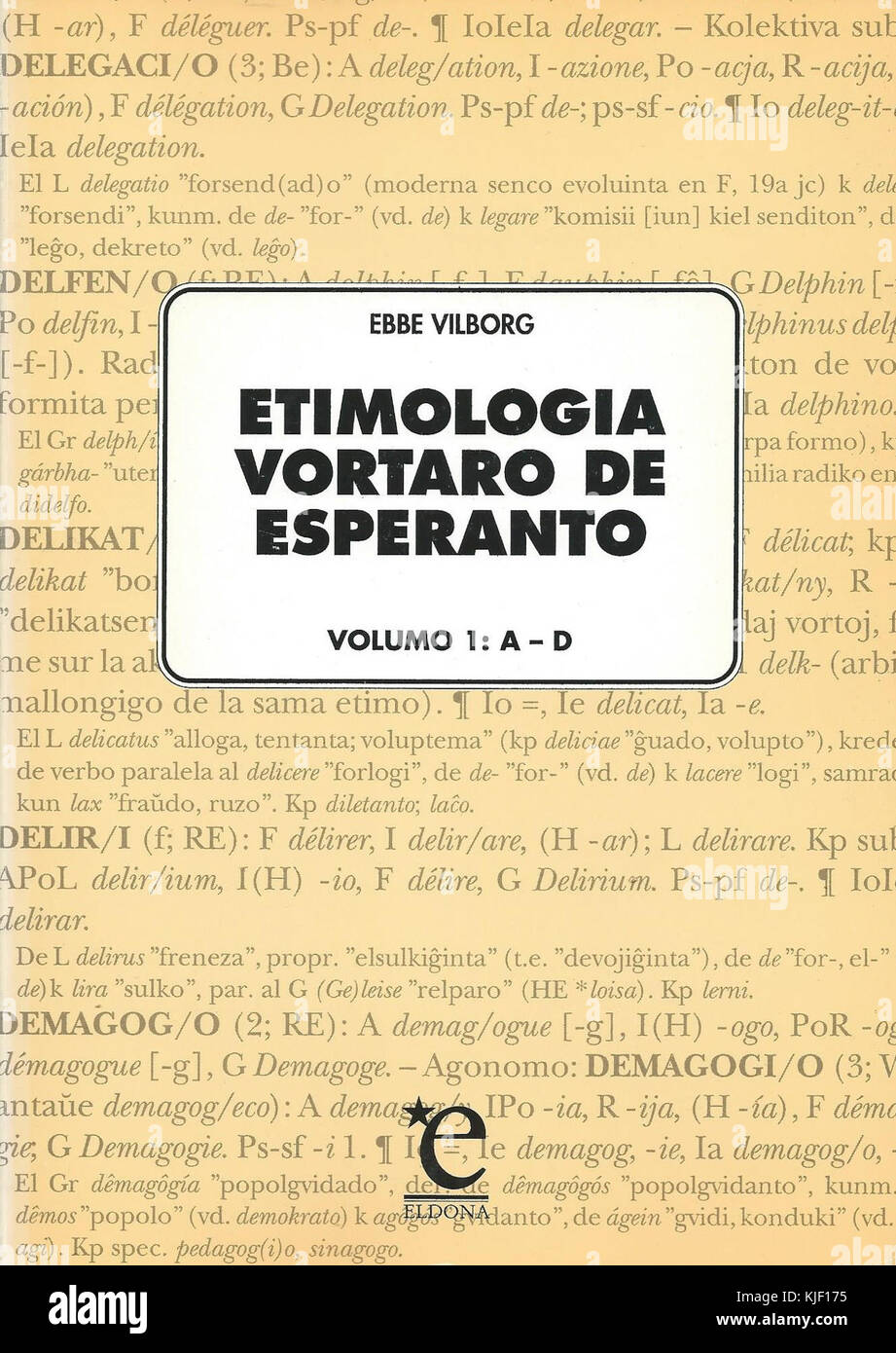 1989 Etimologia Vortaro Stock Photo - Alamy