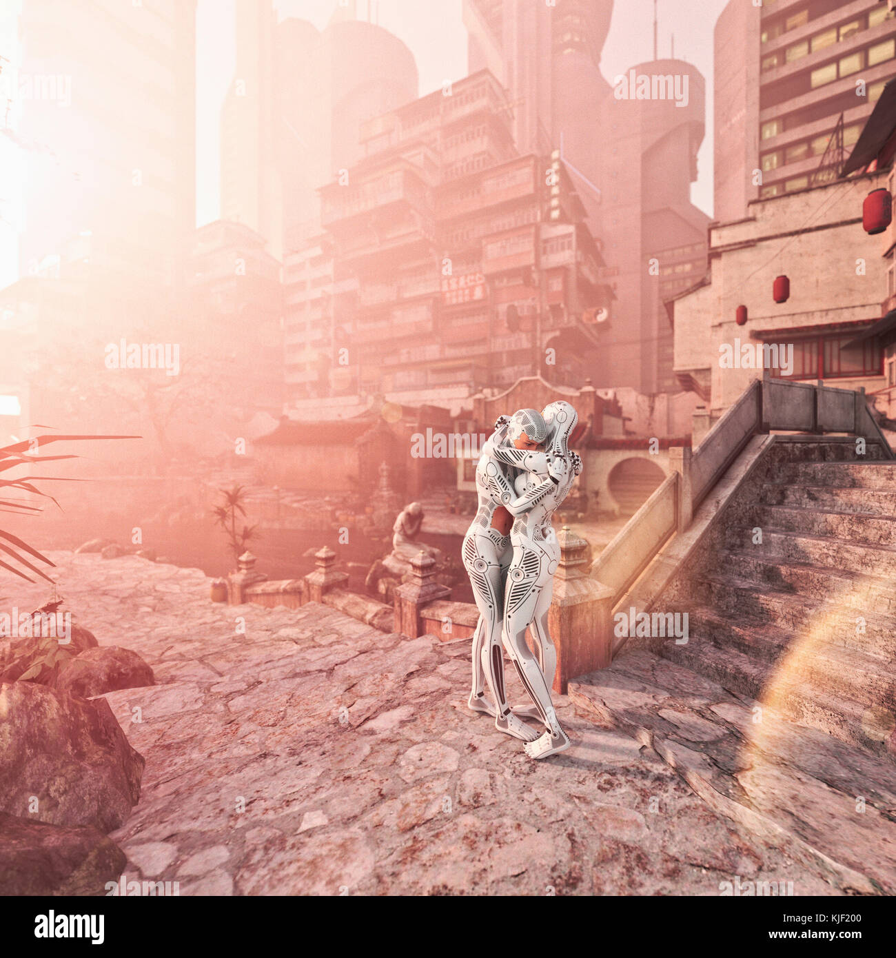 Robots hugging hi-res stock photography and images - Alamy