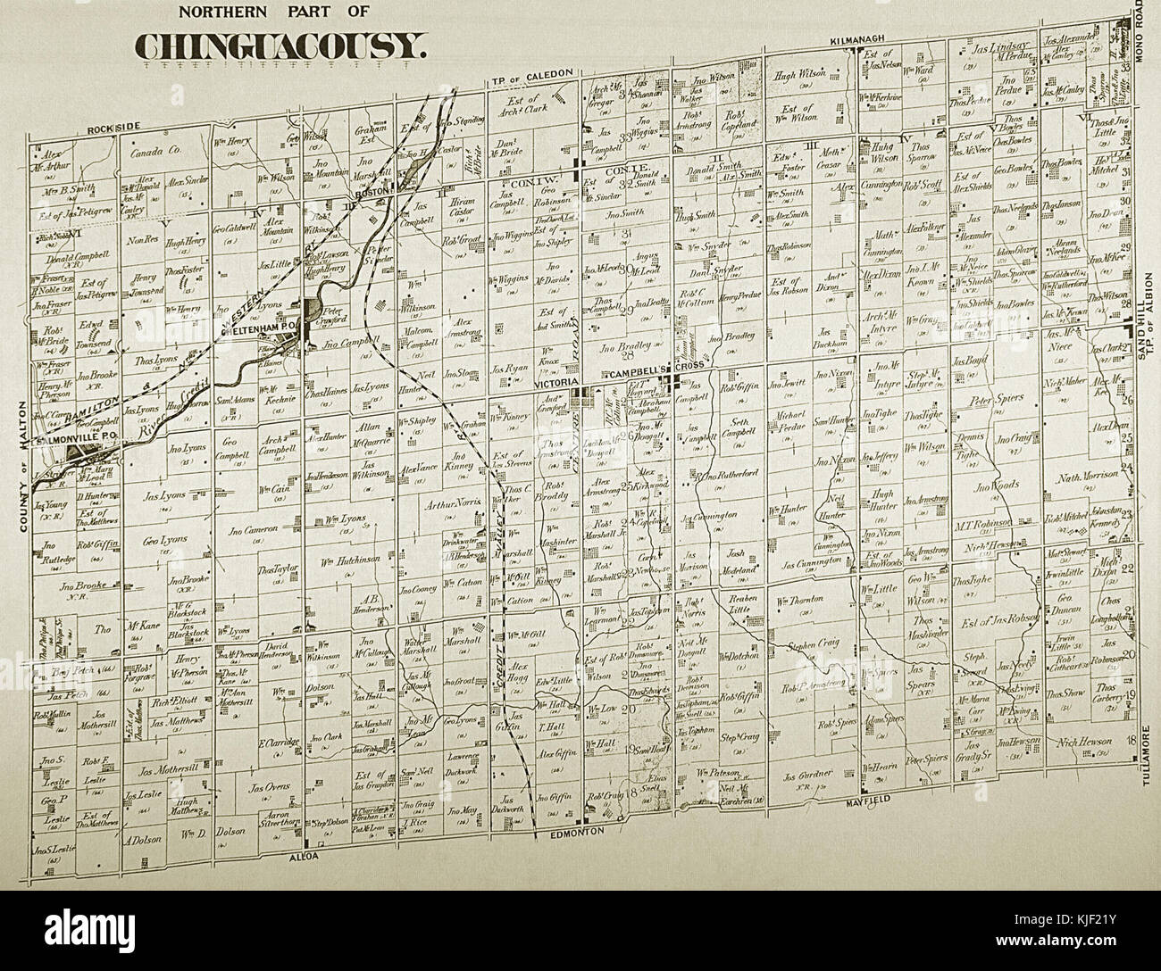North Chinguacousy Township, Peel County, Ontario, 1880 Stock Photo - Alamy