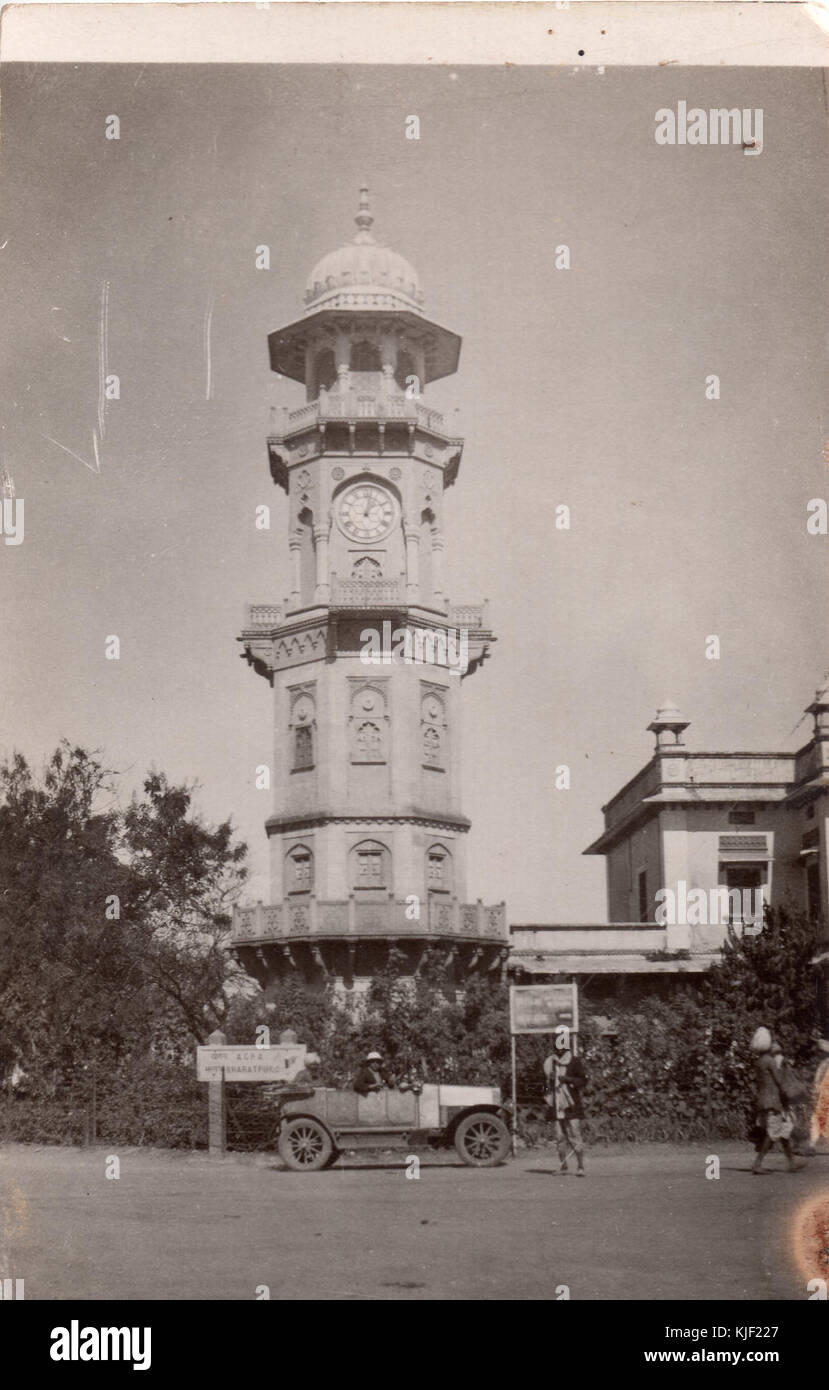 Clock tower, Mirza Ismail Road, Jaipur, Rajasthan, India Stock Photo ...