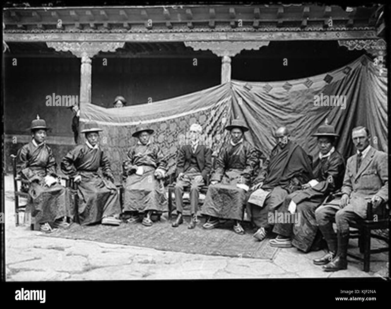 Sir Charles Bell and guests at Ache Lhamo Stock Photo - Alamy