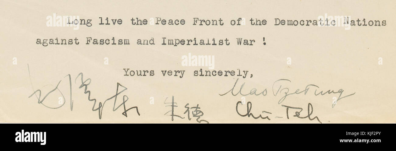 Letter chinese communist 1937 01 Stock Photo - Alamy
