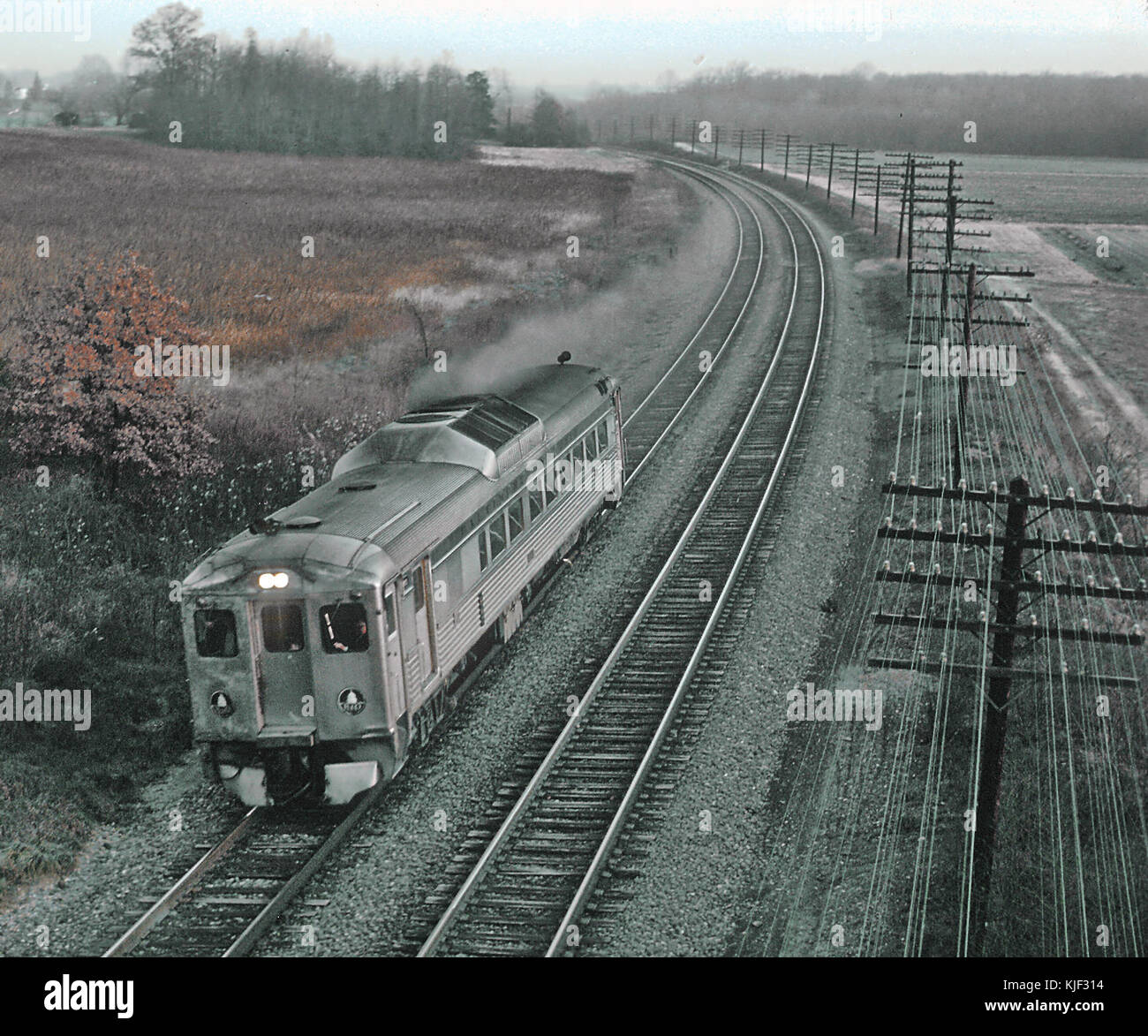 Baltimore & Ohio train 161 from the Beltway, December 1970 Stock Photo ...