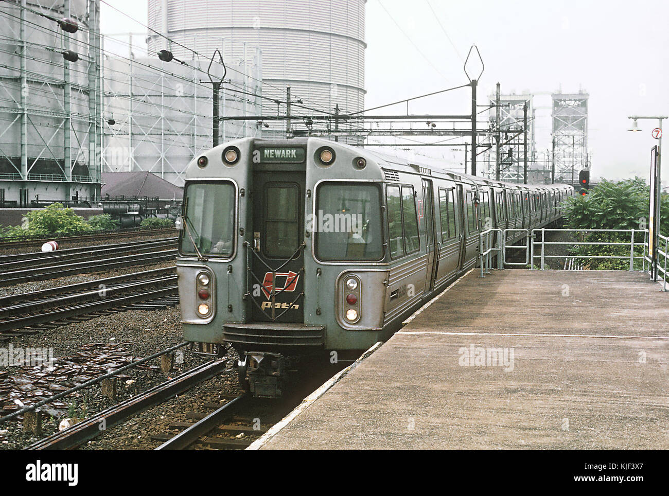 PATH arriving at Harrison, NJ on July 4, 1969 (25502084904 Stock Photo ...