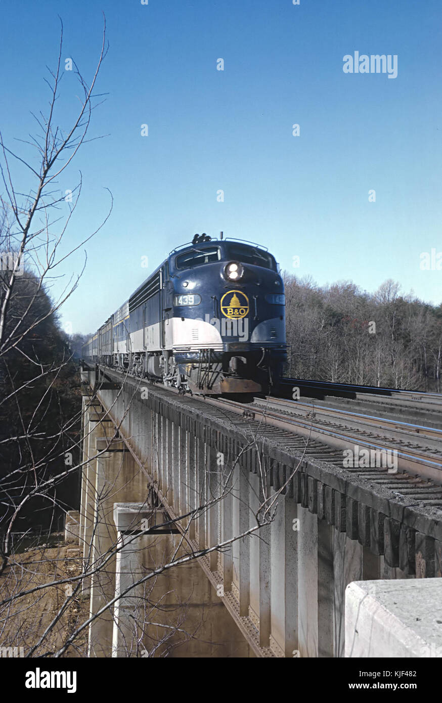 Baltimore and Ohio E8 1439 with Chesapeake and Ohio Train 2, The George ...