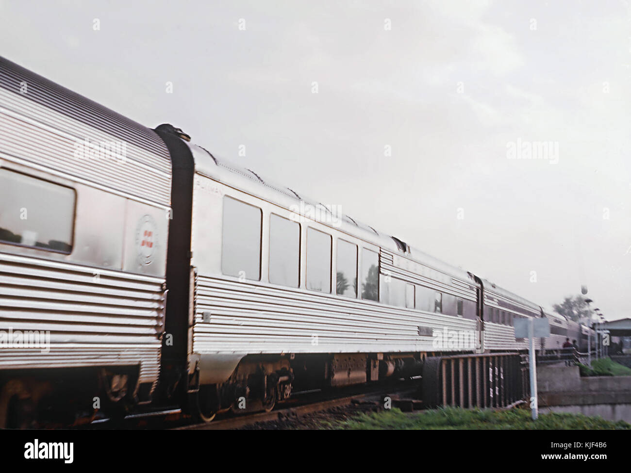 Seaboard Coast Line's Sun Lounge on RF&P Train 57, The Silver Meteor, arriving at Alexandria VA ...