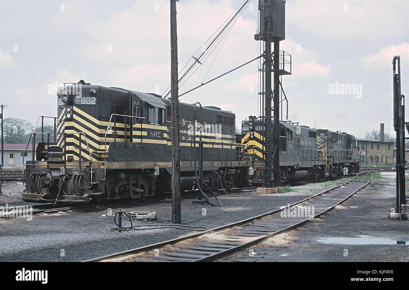 Norfolk and Western (ex NKP) GP9 802, GP18 700, and RS11 567 in Indianapolis, IND. on May 21 ...