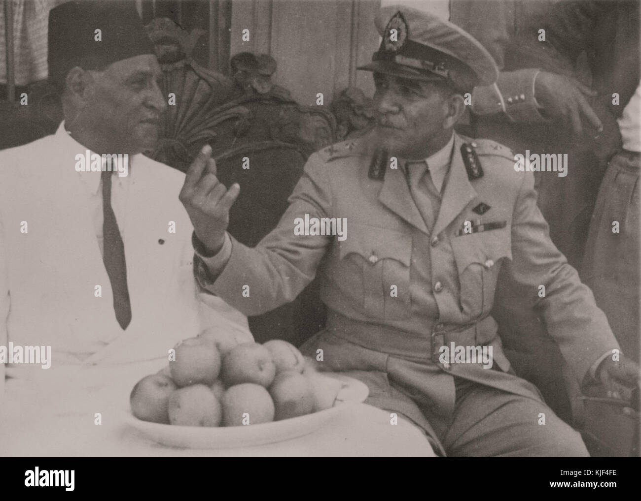 Muhammad Naguib, Egypt's first president, is shown in Khan Younis, a ...
