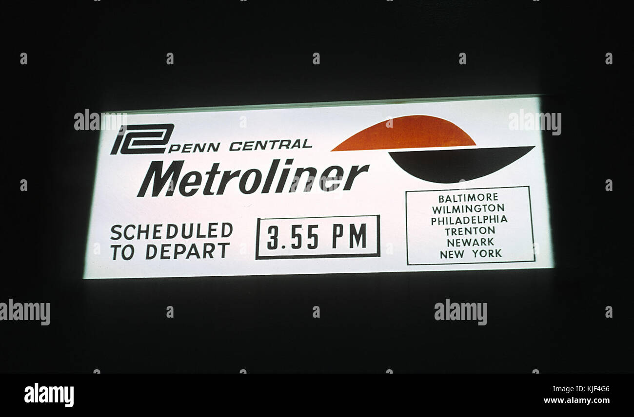 Penn Cenral train indicator for the Inaugual Run the Metroliners at ...