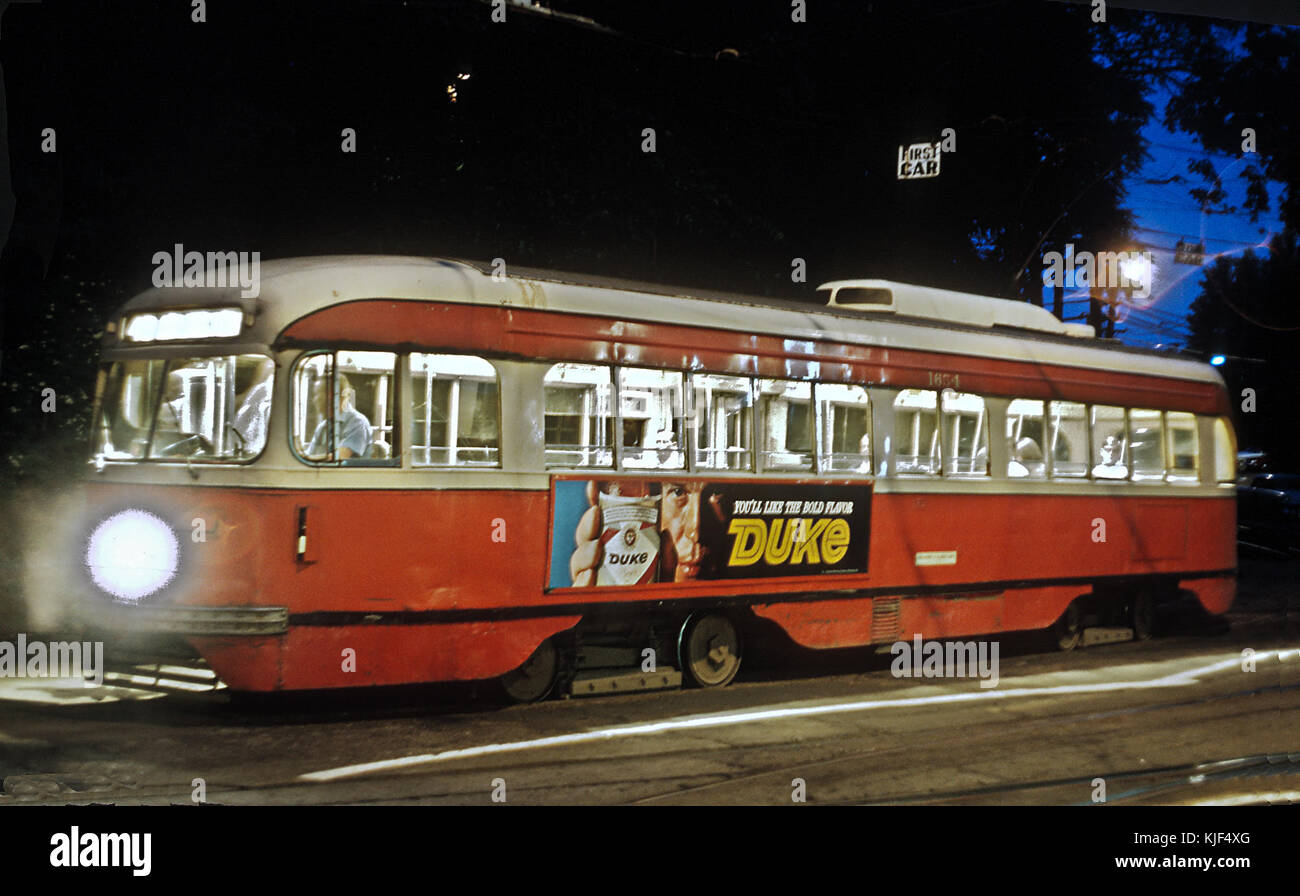 This photograph captures the PAAC PCC 1654, a 48 Arlington car, at ...