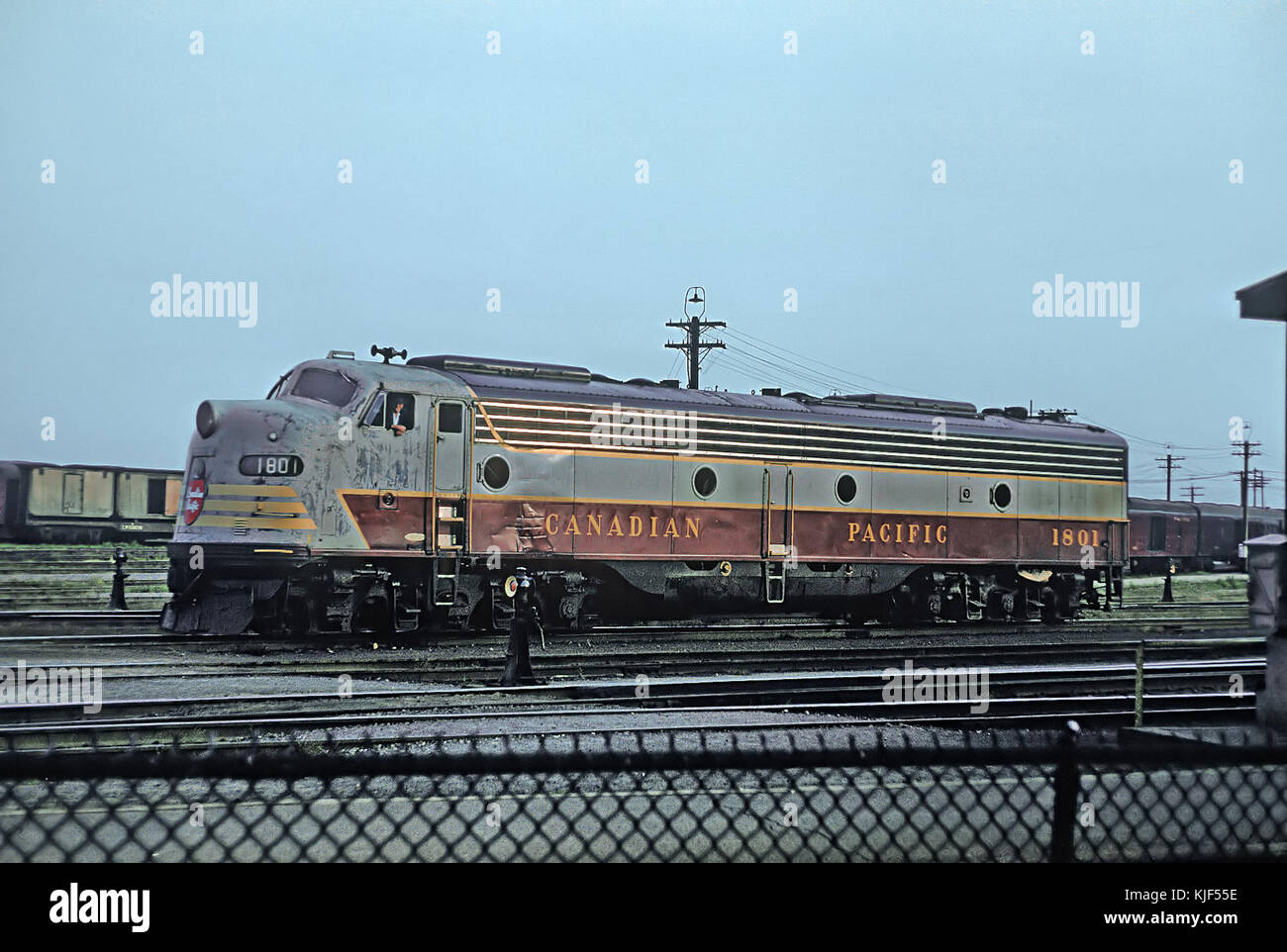 A photograph of Canadian Pacific Railway E8A locomotive 1801 at ...