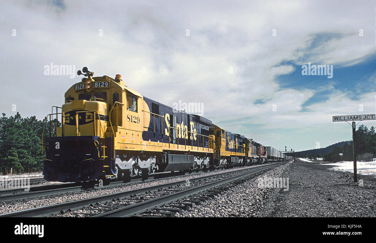 A photograph of the AT&SF 8129 locomotive at Williams Junction in ...