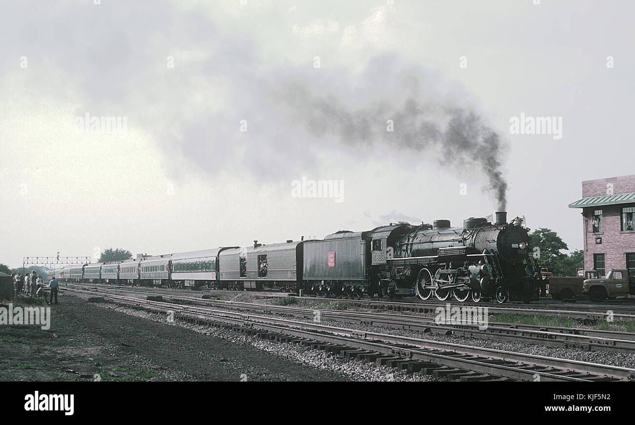 The Grand Trunk Western 4-6-2 steam locomotive 5629 pulls a fan trip ...