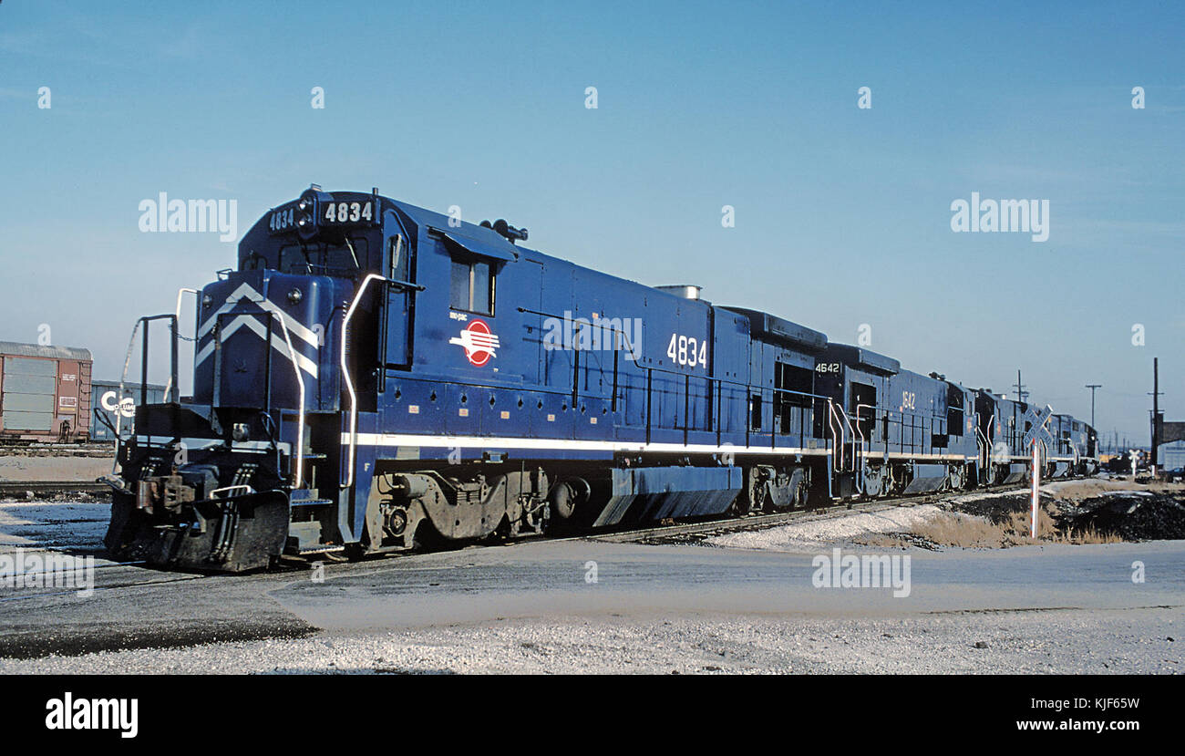 MP 4834 and 4642 in Clearing Yard, Chicago, IL in January 1985 ...