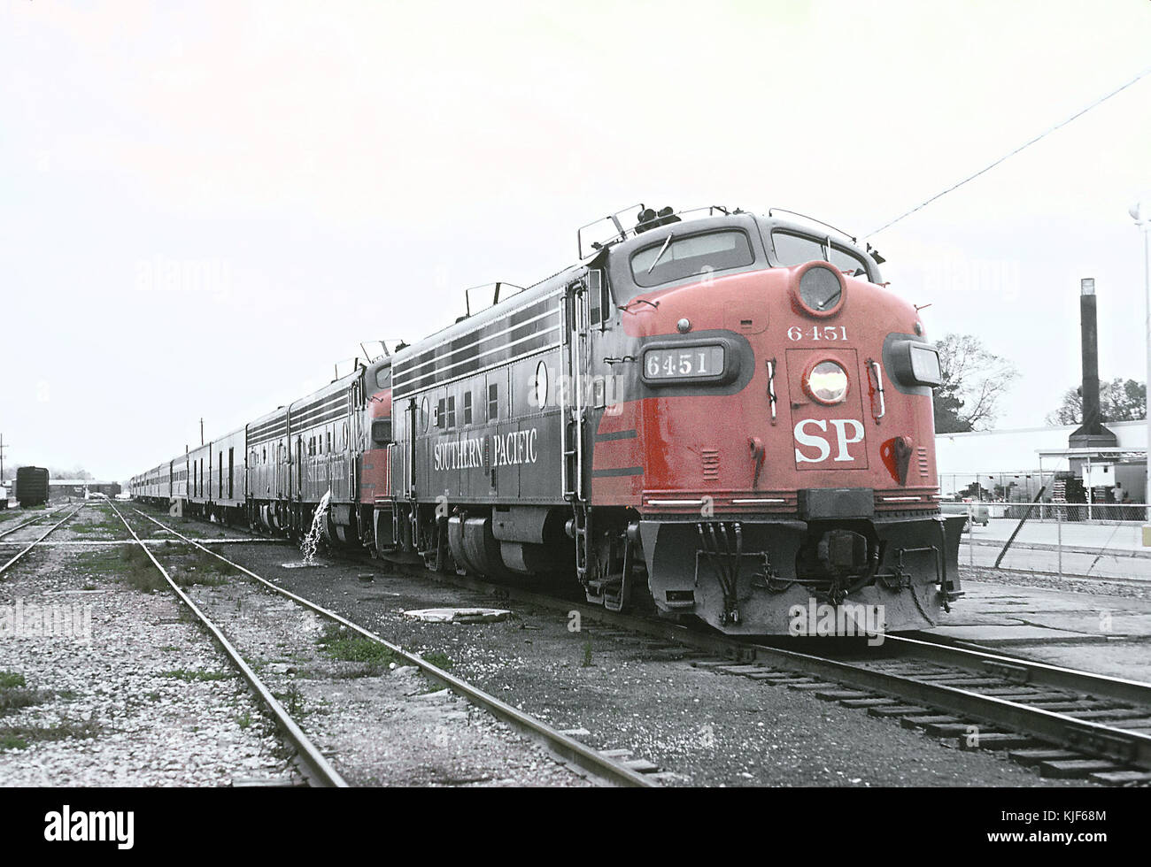 SP 6451 with Train 1, the Sunset Limited, at Lafayette, LA on January ...
