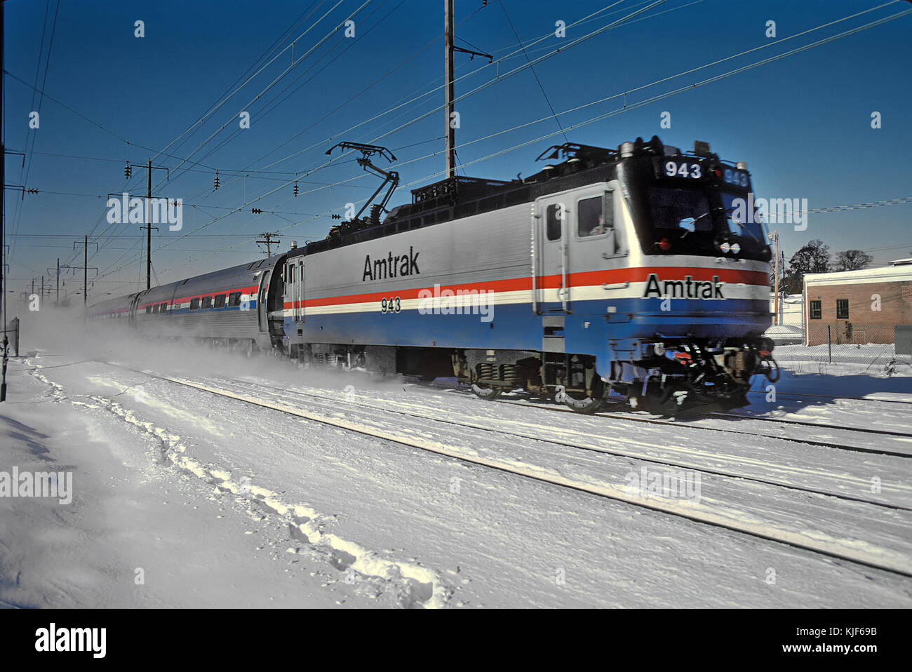 Amtrak 943 with a Metroliner at Seabrook, MD, November 12, 1987 Stock ...