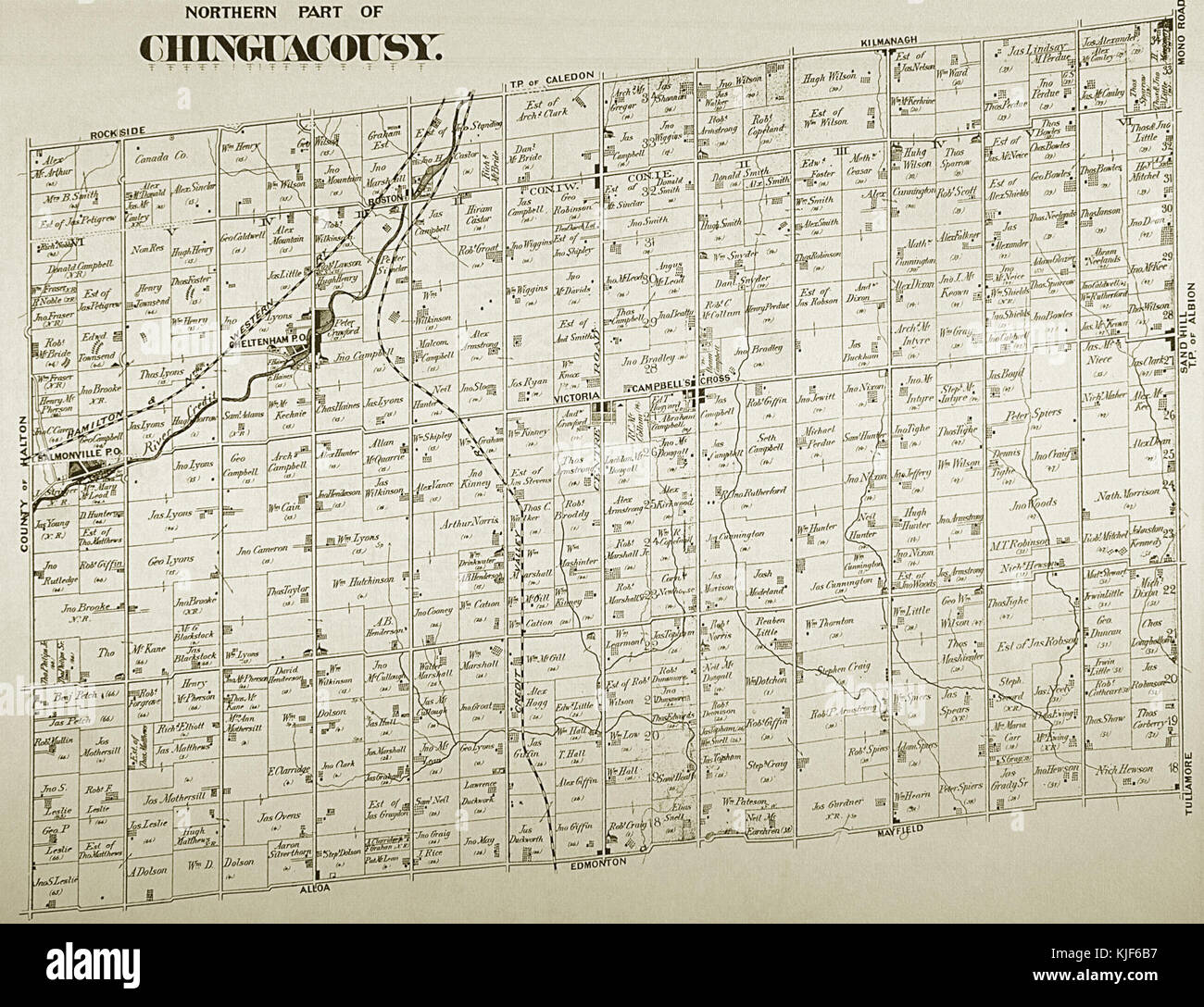 Map of Chinguacousy Township Stock Photo - Alamy