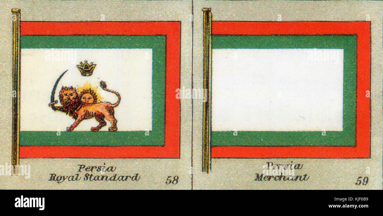 Persian flag Mohammad Ali Shah Qajar (1906 1910 Stock Photo - Alamy