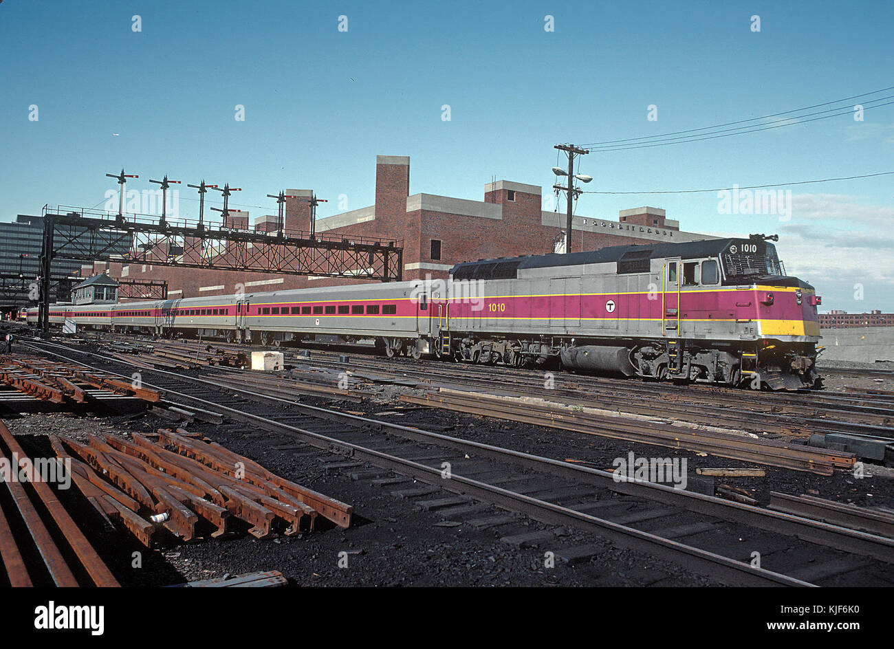 MBTA 1010 at South Station (1), May 1982 Stock Photo - Alamy