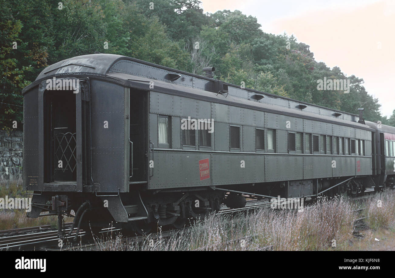 Central Vermont Railway business car on rear of excursion train at ...