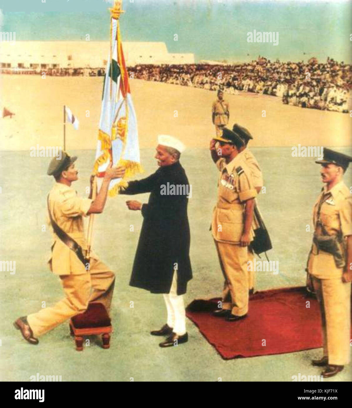 President Rajendra Prasad presenting the colours 1954 Stock Photo - Alamy