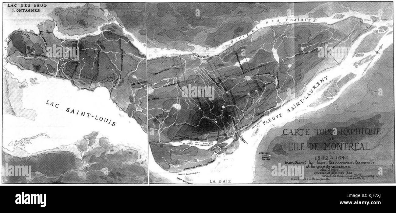 A historical map, the 'Carte Topographique de l'Île de Montréal ...
