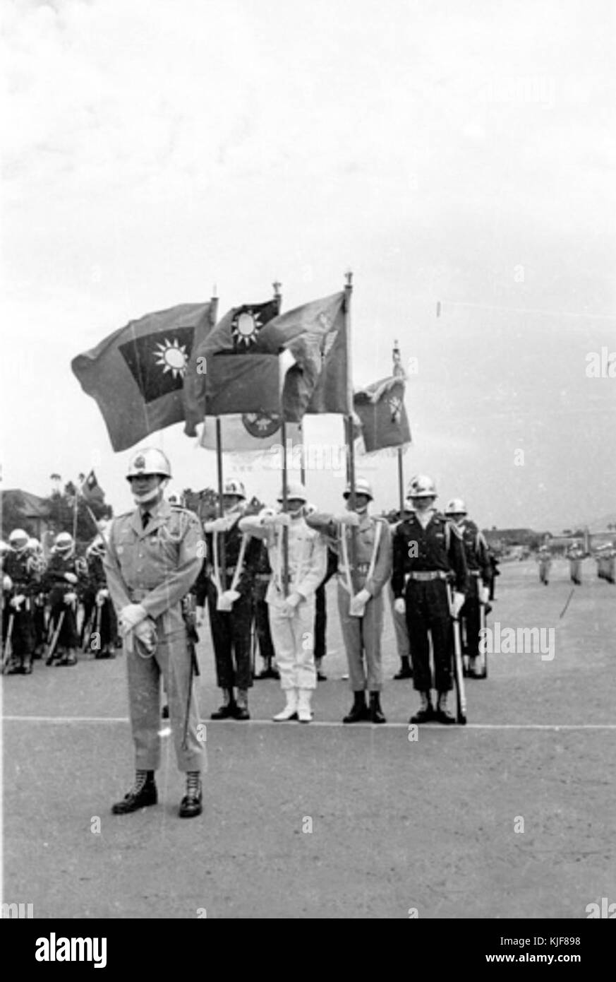 Colour guards of the ROC Honor Guards stand by positon Double Tenth ...