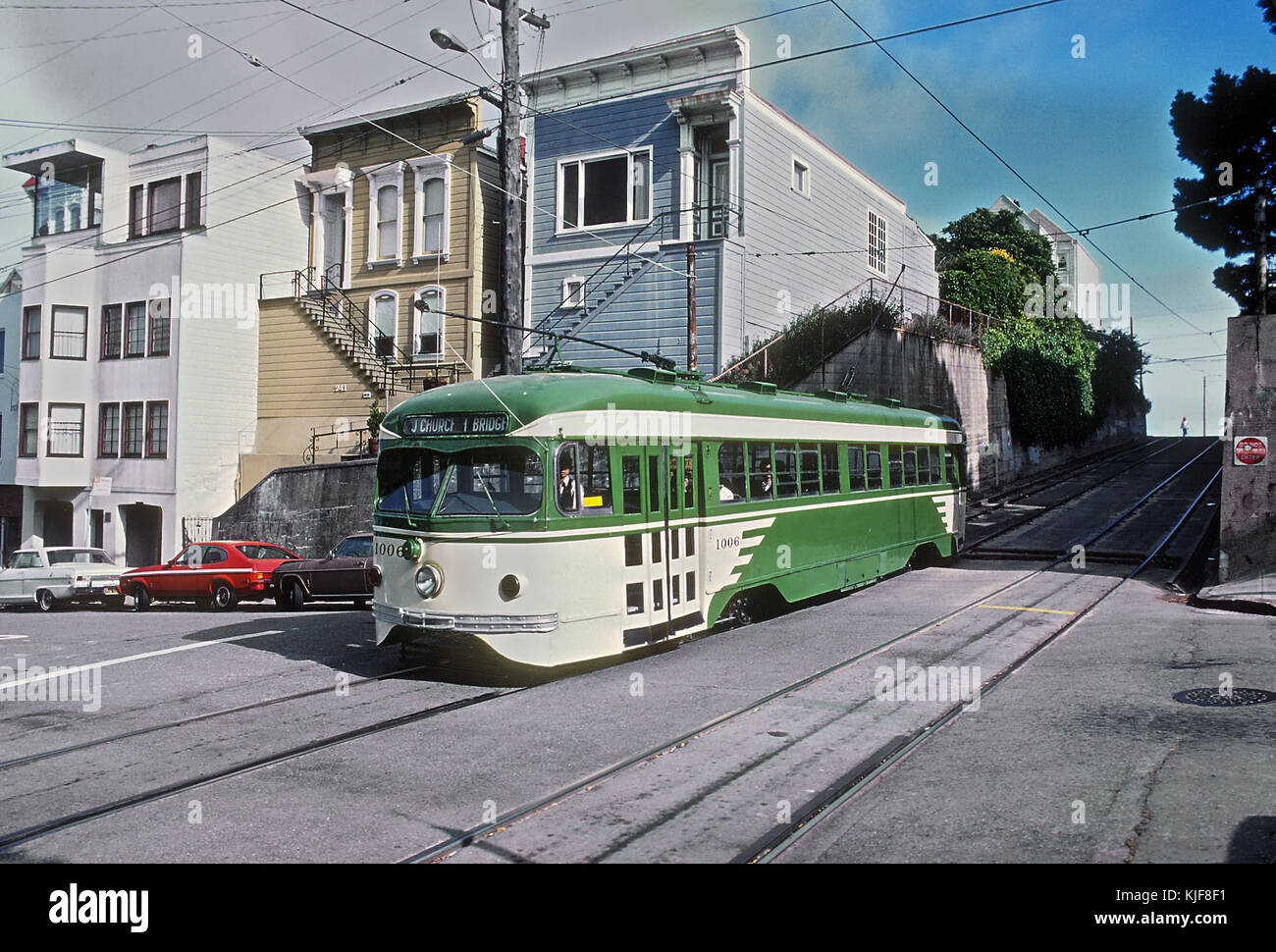 MUNI 1006 as J CHURCH crossing Liberty St. in San Francisco, CA in June ...