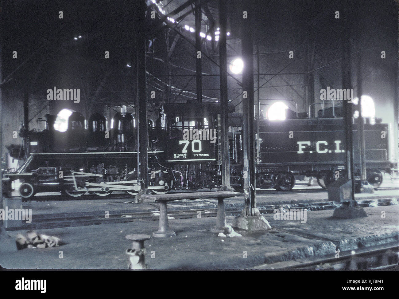 NdeM (FCI) Ferrocarriles Interoceaniconnarrow gauge 2 8 0 70 in San Jazaro Roundhouse, Mexico ...