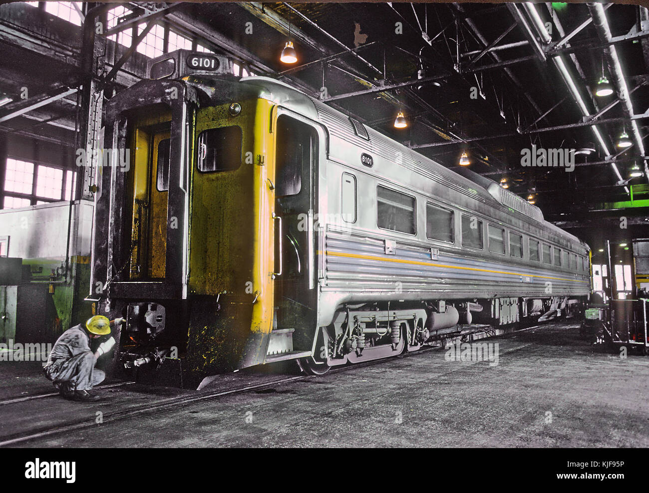 The photograph shows VIA Rail's RDC 6101 on Spadina Avenue in Toronto ...